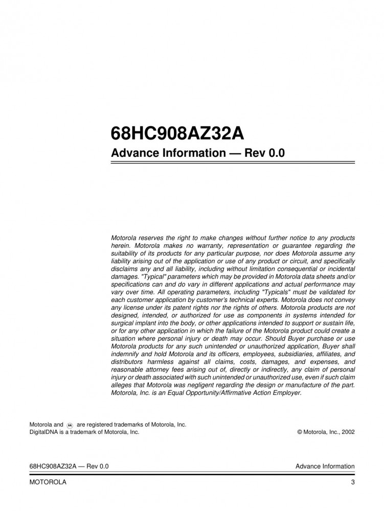 MC908AZ32A document page 3