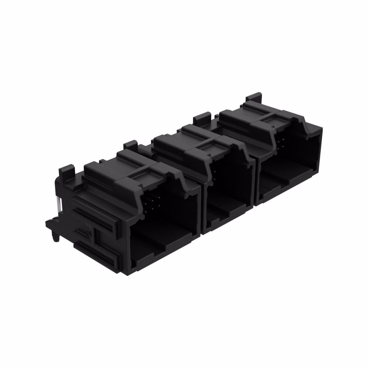 Mini50 Unsealed Receptacle, Single Row, Bridged, 8 Circuits, Polarization Option C, Dark Gray