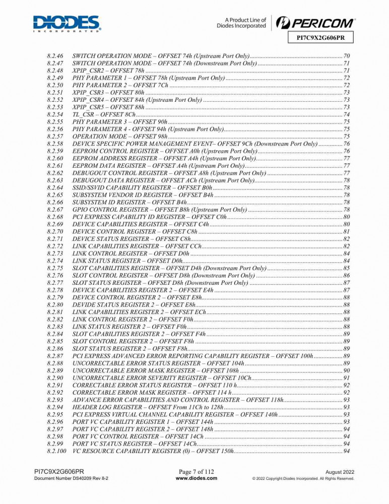 PI7C9X2G606PR datasheet page 7