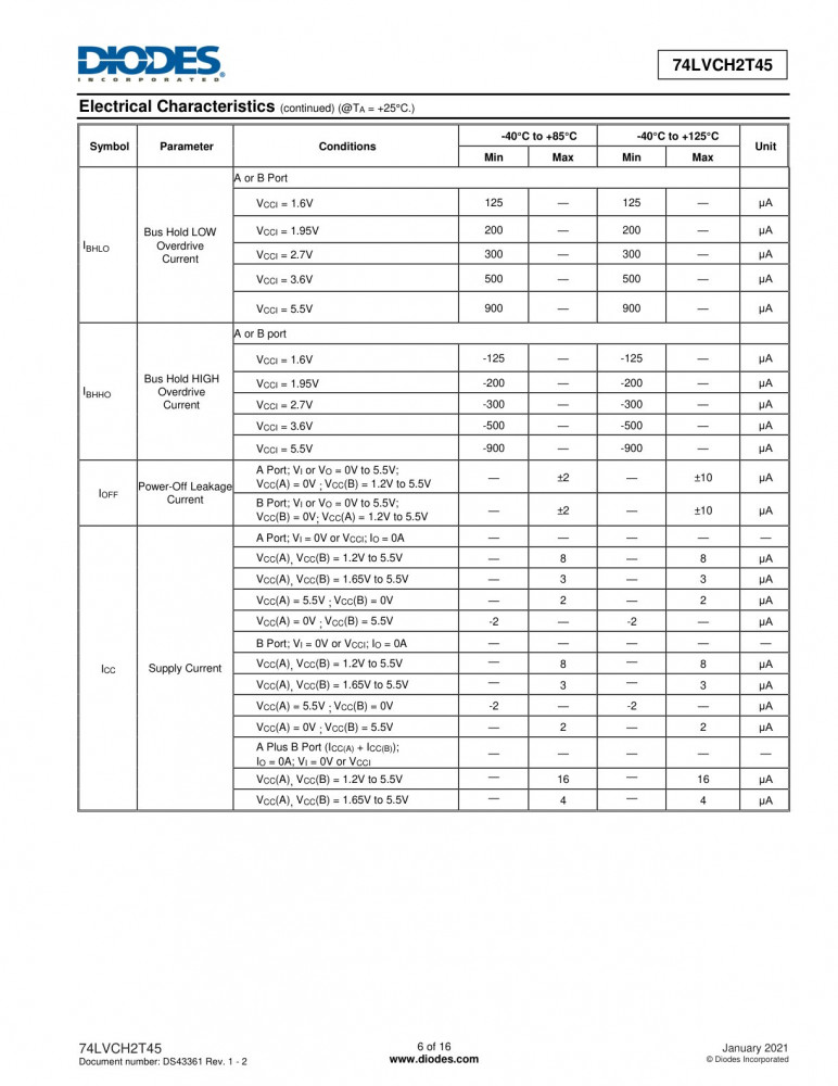 74LVCH2T45RA3-7 datasheet page 6