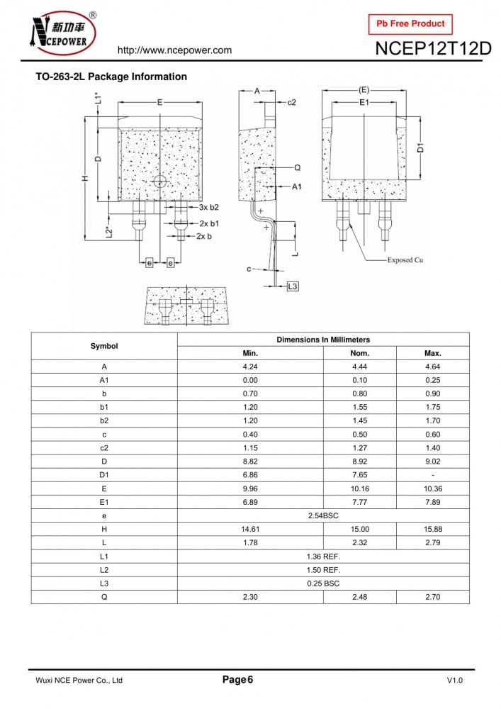 NCEP12T12D datasheet page 6