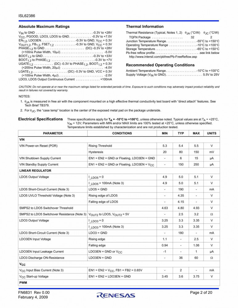 ISL62386 datasheet page 2