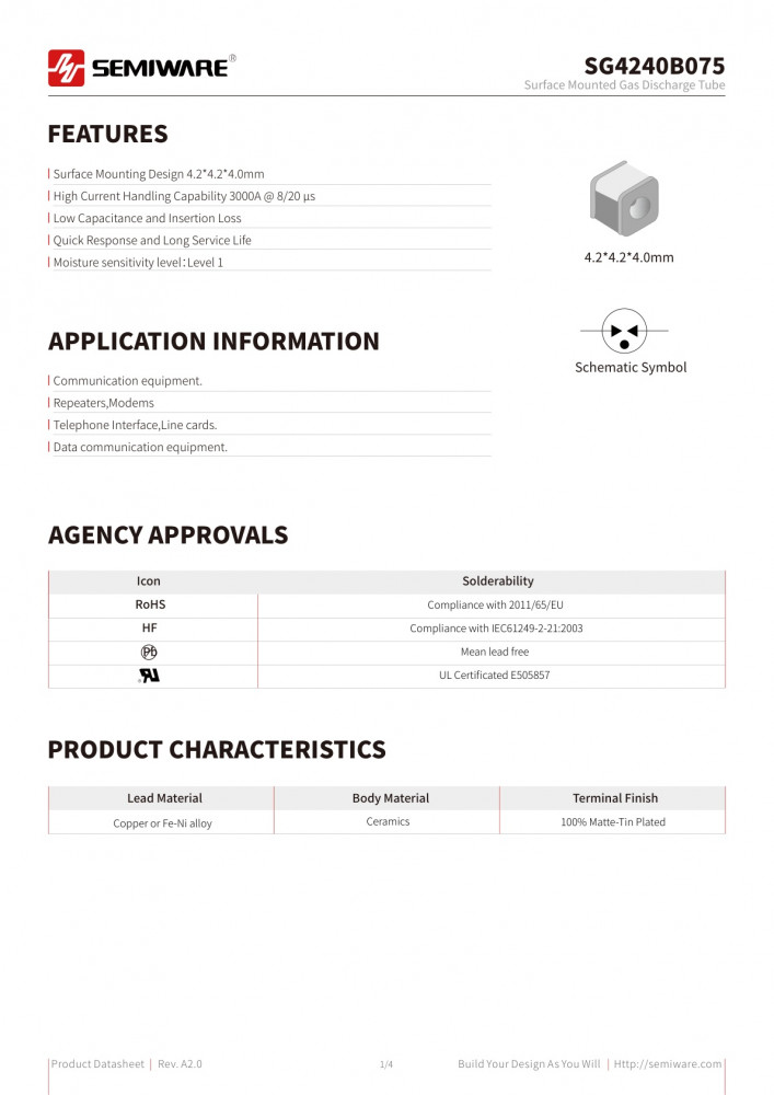 SG4240B075 datasheet page 1
