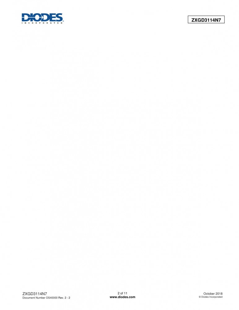 ZXGD3114N7TC datasheet page 2