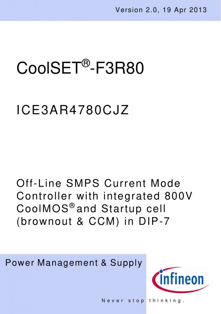 ICE3AR4780CJZ datasheet page 1