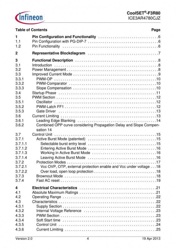 ICE3AR4780CJZ datasheet page 4