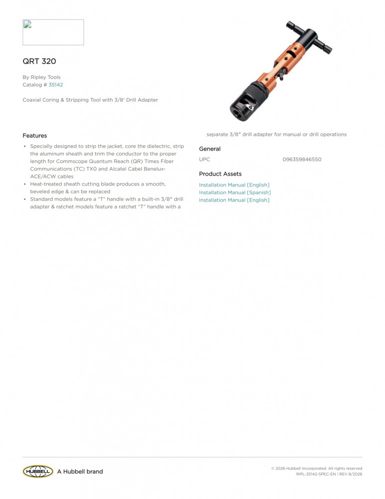 QRT 320 coaxial coring and stripping tool product visual
