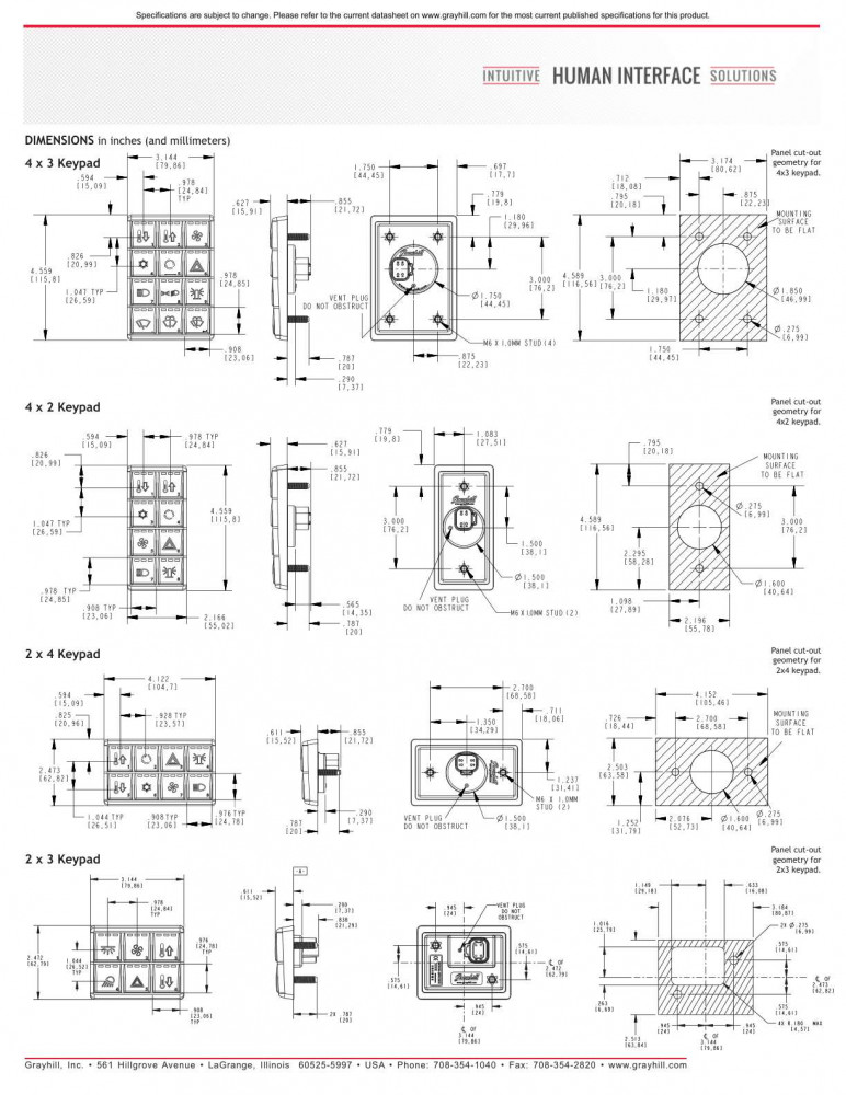 3K series CAN-bus keypad technical document, page 3