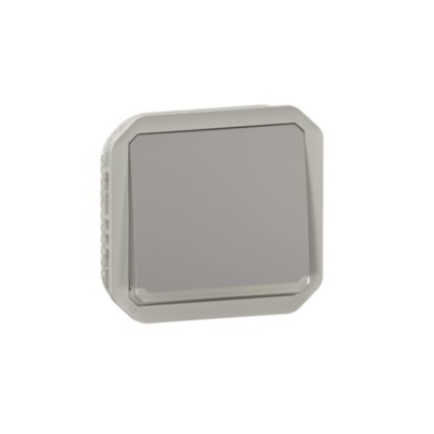 Plexo - Illuminated time delay switch - Grey mechanism - IP55 IK08 impact resistant - 250V AC 8A 0.25min to 15min adjustable timer