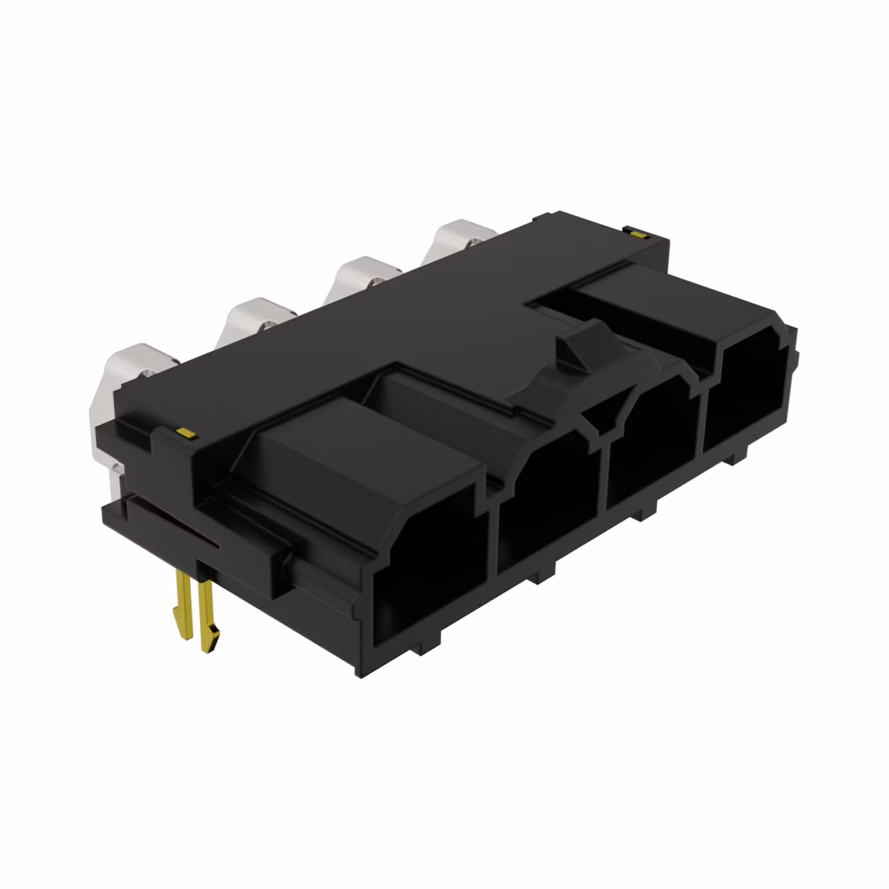 Mini-Fit Sr. Right-Angle Header, 10.00mm Pitch, Single Row, 5 Circuits, 8.30mm Tail Length, for 6.35mm PCB, 0.76µm Gold (Au) Plating, with Clip