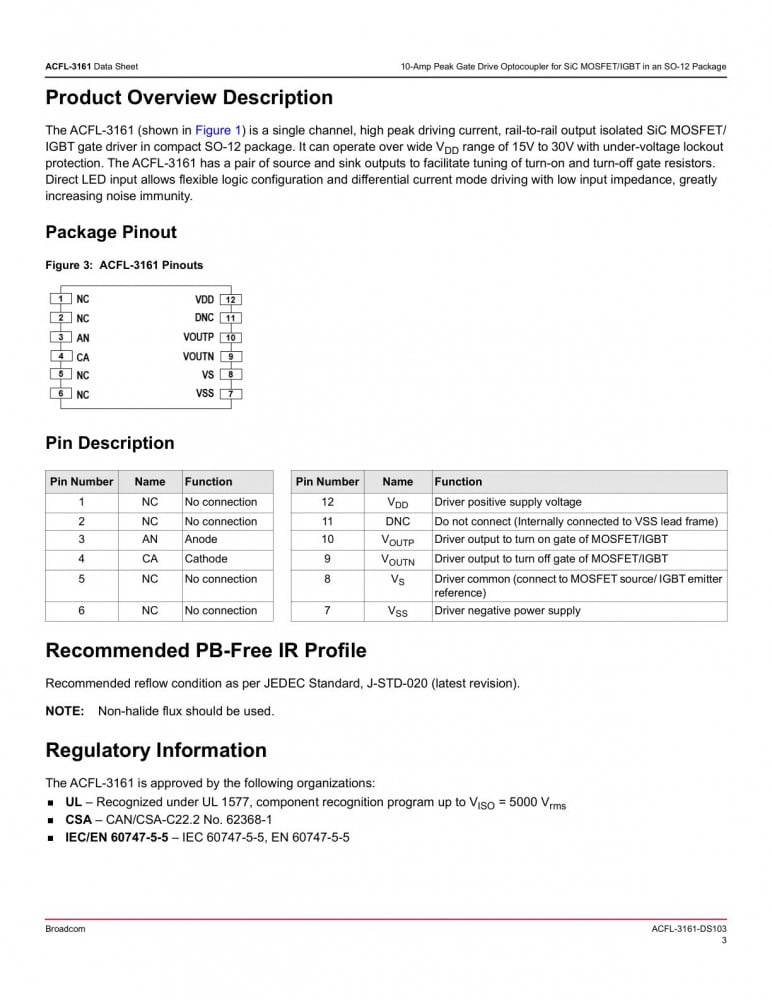 ACFL-3161 datasheet page 3