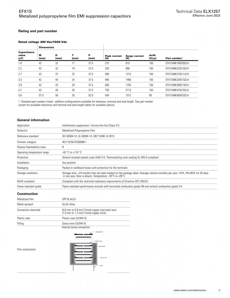 EFX1S datasheet page 5