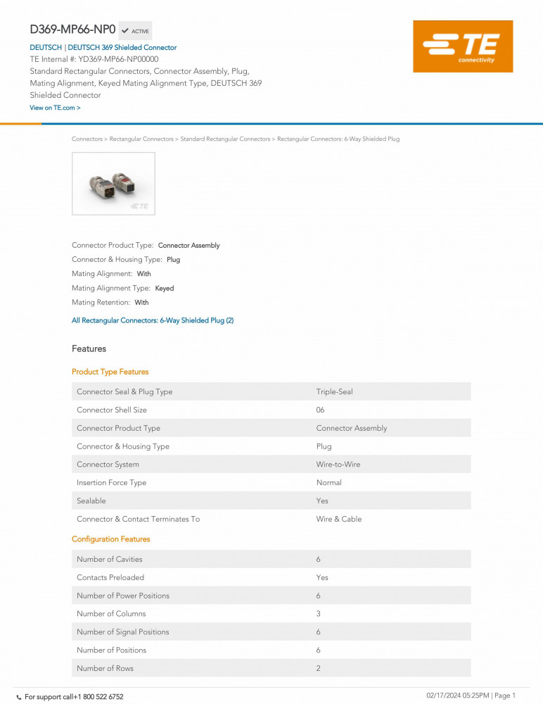 D369-MP66-NP0 technical document page 1