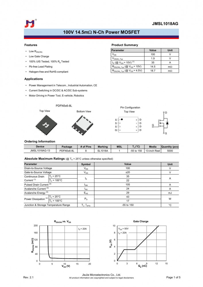 JMSL1018AG datasheet page 1