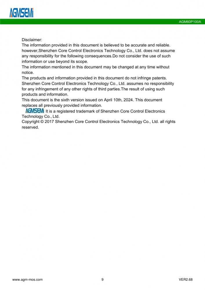 AGM60P100A datasheet page 9