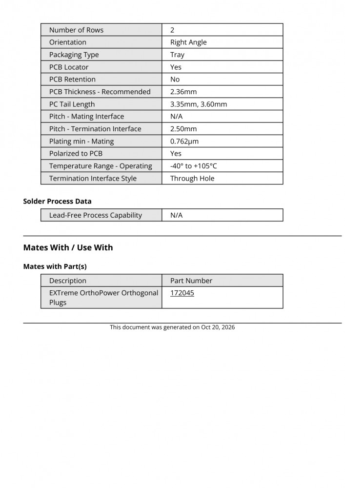 Technical document image 3 for MOLEX 1720471001