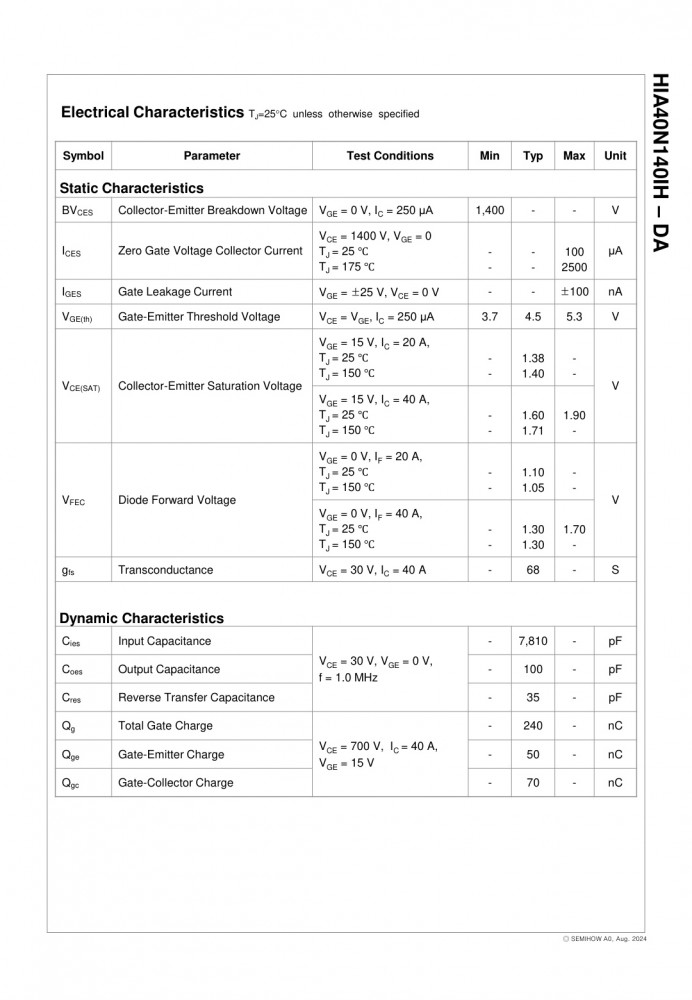 HIA40N140IH-DA datasheet page 2