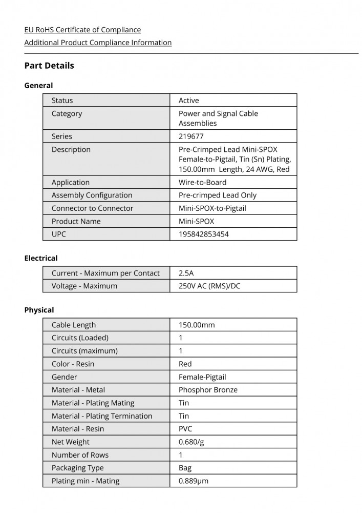 MOLEX 2196772112 product drawing, page 2