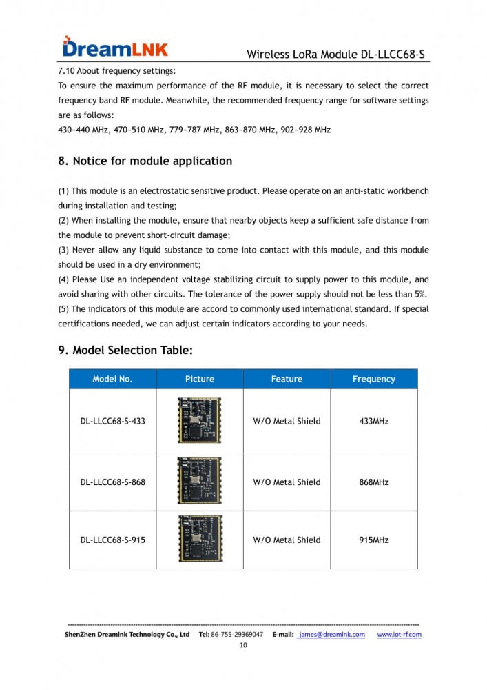 DL-LLCC68-S-915S datasheet page 10