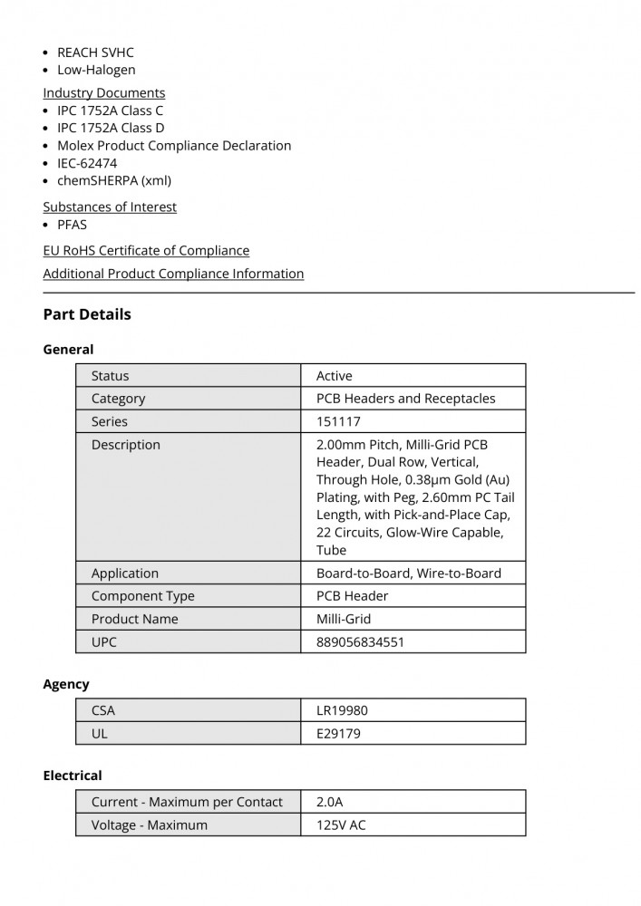 MOLEX product specification page 2