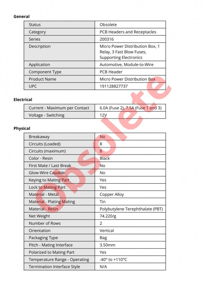 Product document page 2 for MOLEX 2003161103