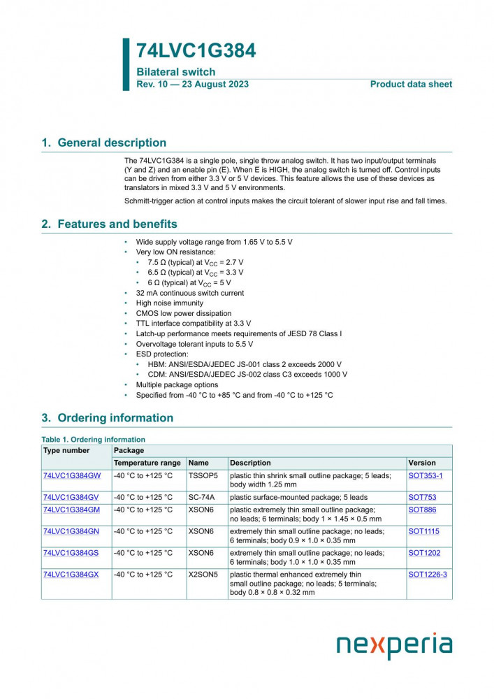 74LVC1G384 datasheet page 1