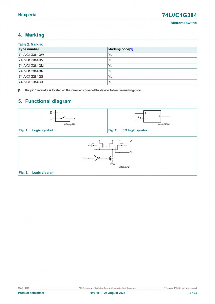74LVC1G384 datasheet page 2
