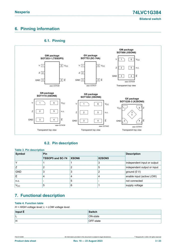 74LVC1G384 datasheet page 3