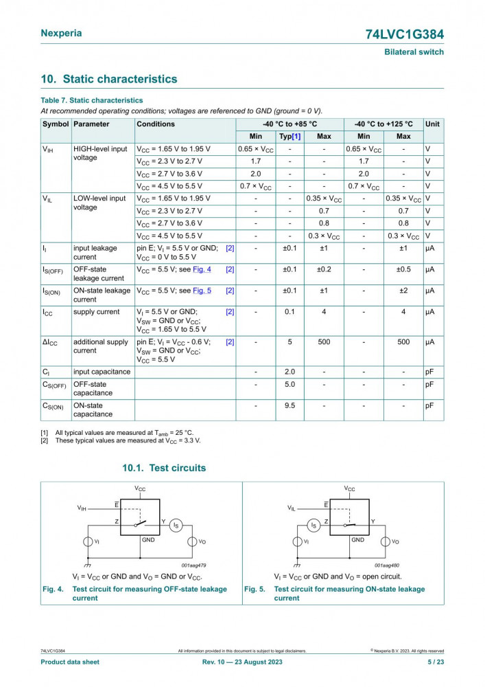 74LVC1G384 datasheet page 5