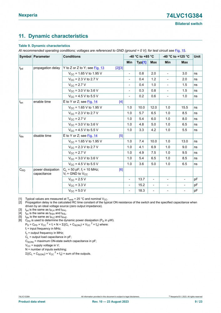 74LVC1G384 datasheet page 9