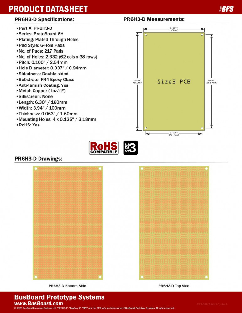 PR6H3-D top-side and bottom-side pattern reference, page 2