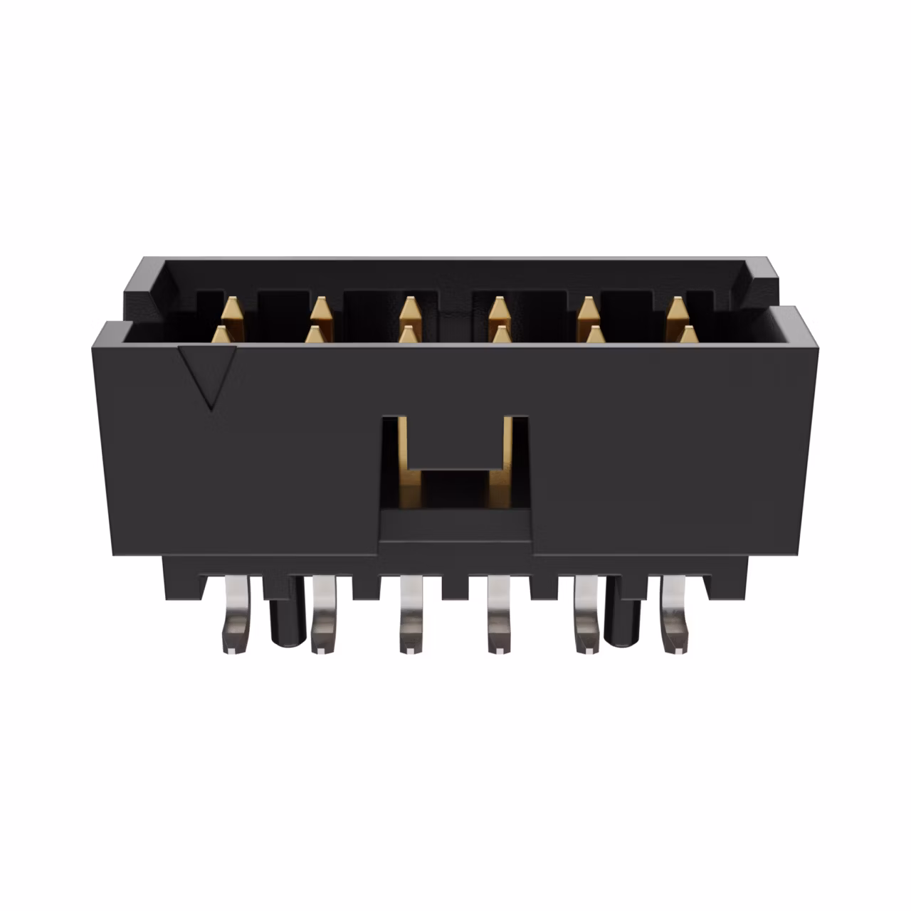 2.00mm Pitch, Milli-Grid PCB Header, Dual Row, Vertical, Surface Mount, Shrouded, 12 Circuits, 0.38µm Gold (Au) Plating, Dual Side Slots, Center Friction Lock, with Pegs, Tube for sale