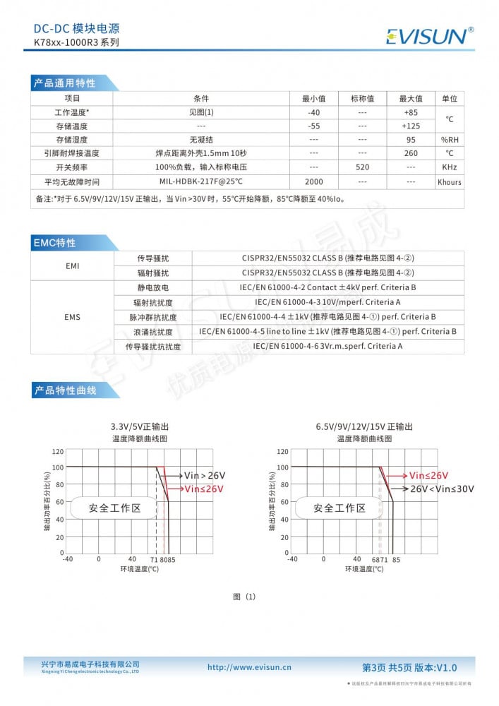 EVISUN K7805-1000R3 datasheet page 3