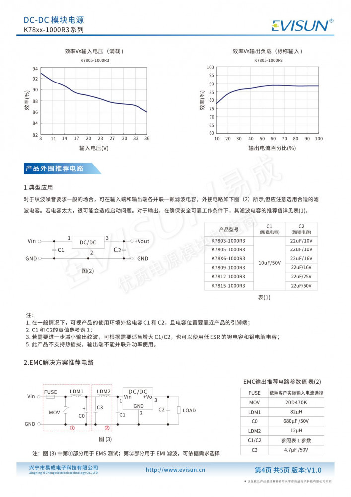 EVISUN K7805-1000R3 datasheet page 4