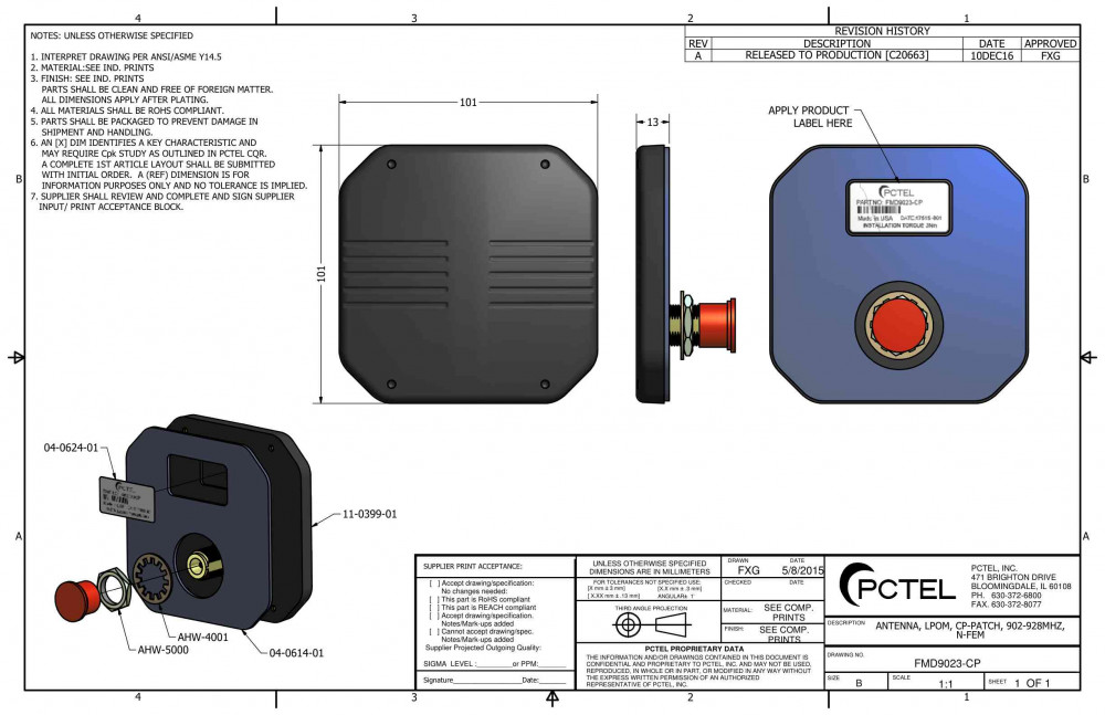 FMD9023-CP manufacturer drawing page