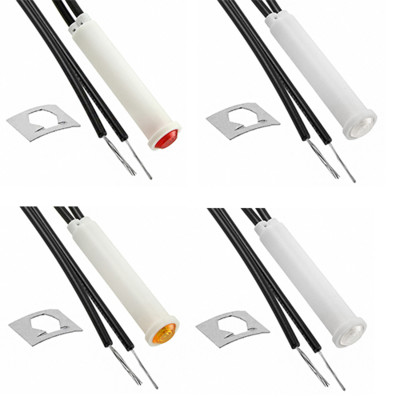 Neon Panel Mount Indicator Amber .310″ Small Dome 125V Wire Leads for sale