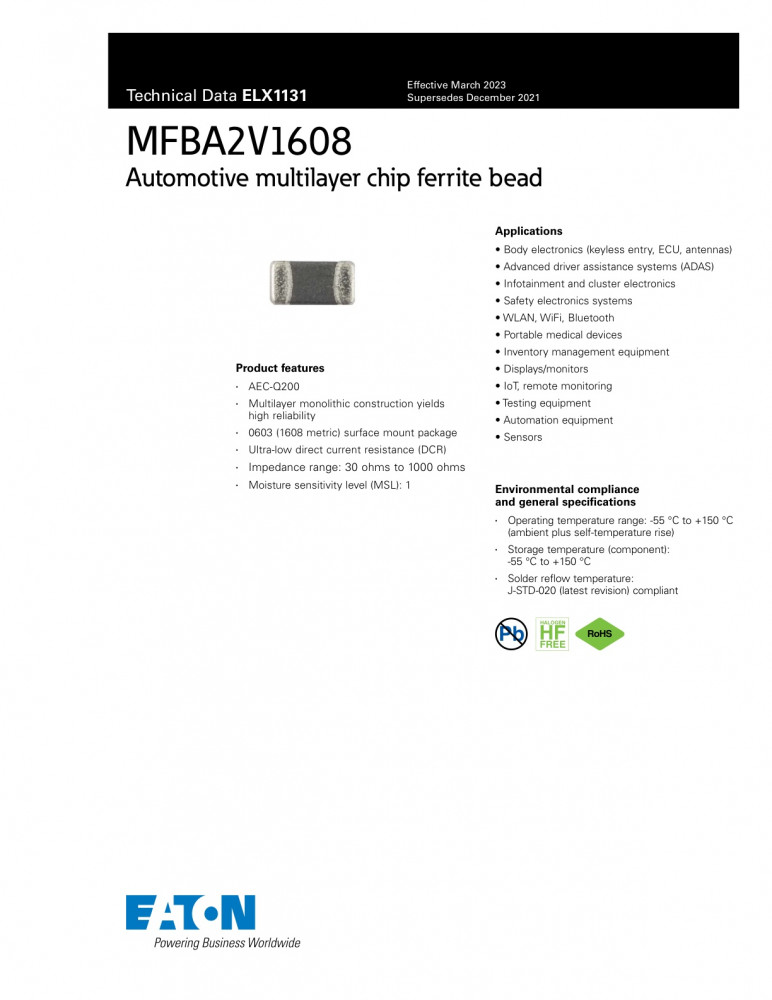 MFBA2V1608 datasheet page 1