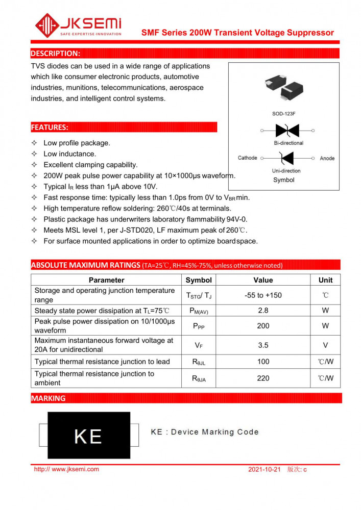 JKSEMI SMF26A datasheet page 1