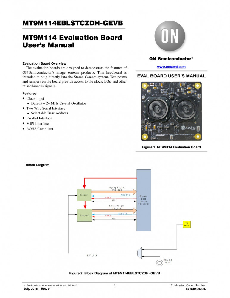 MT9M114 evaluation board manual page 1