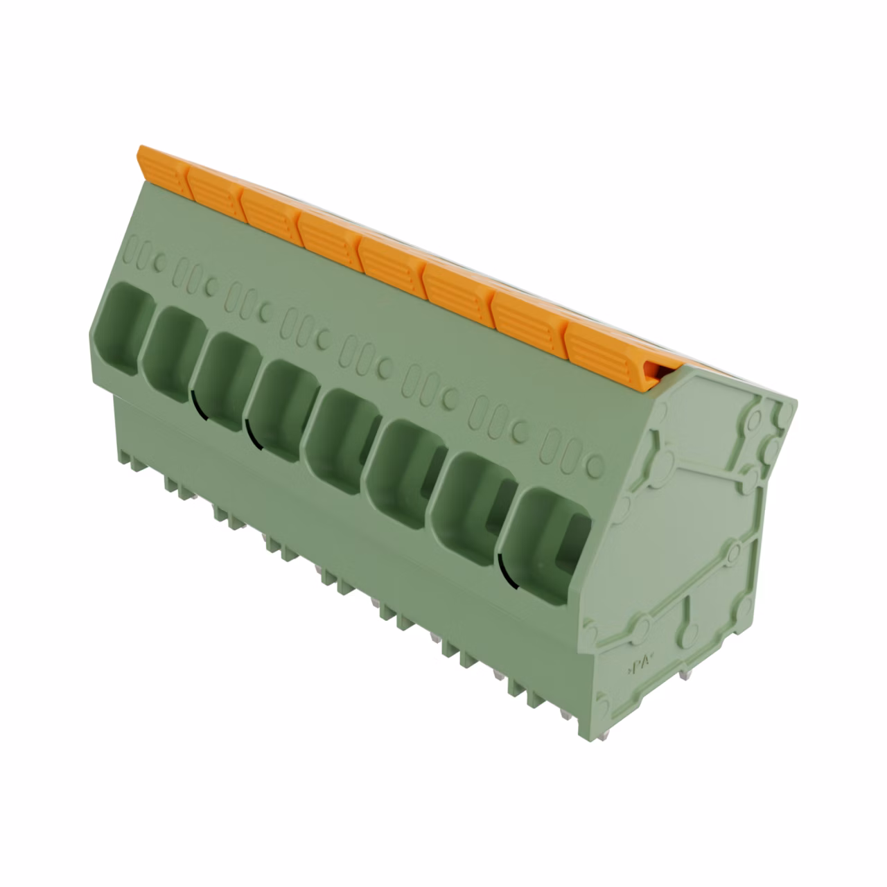 10.00mm Pitch Lever Activated Fixed Mount PCB Terminal Block, 35° Wire Entry, Bussed Terminals, 8 Circuits for sale