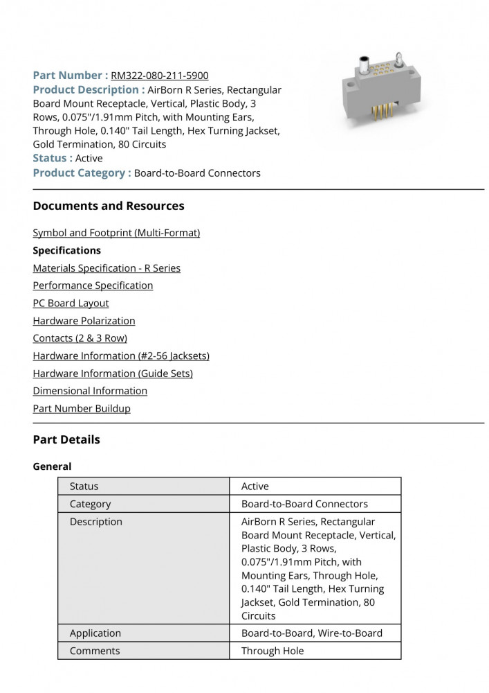 Technical document page 1 for RM322-080-211-5900
