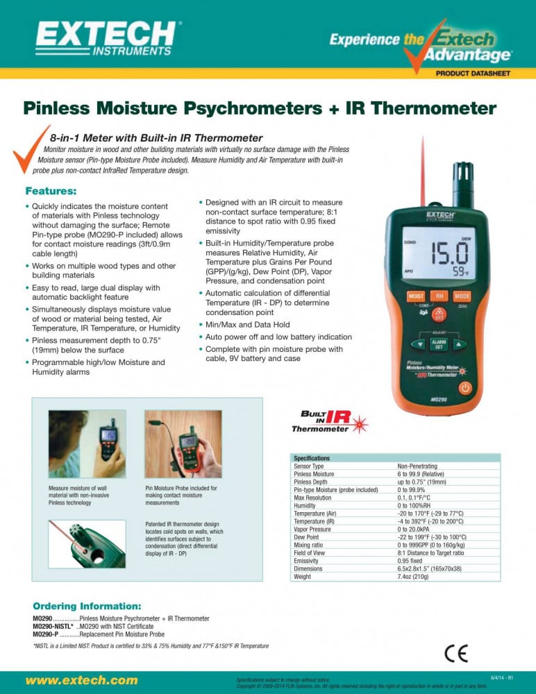 FLIR MO290 technical document page