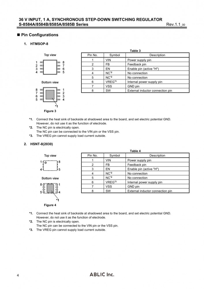 S-8584A/B datasheet page 4