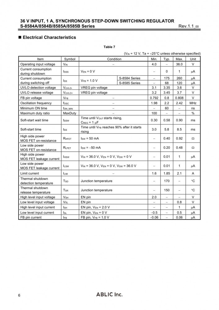 S-8584A/B datasheet page 6