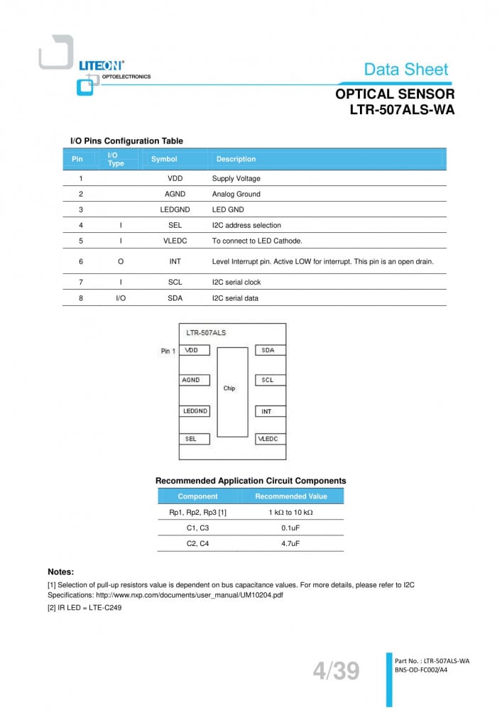 LTR-507ALS-WA datasheet page 5