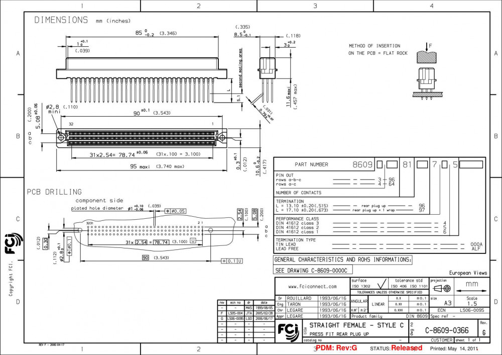 Amphenol 86093968197765ALF technical document preview