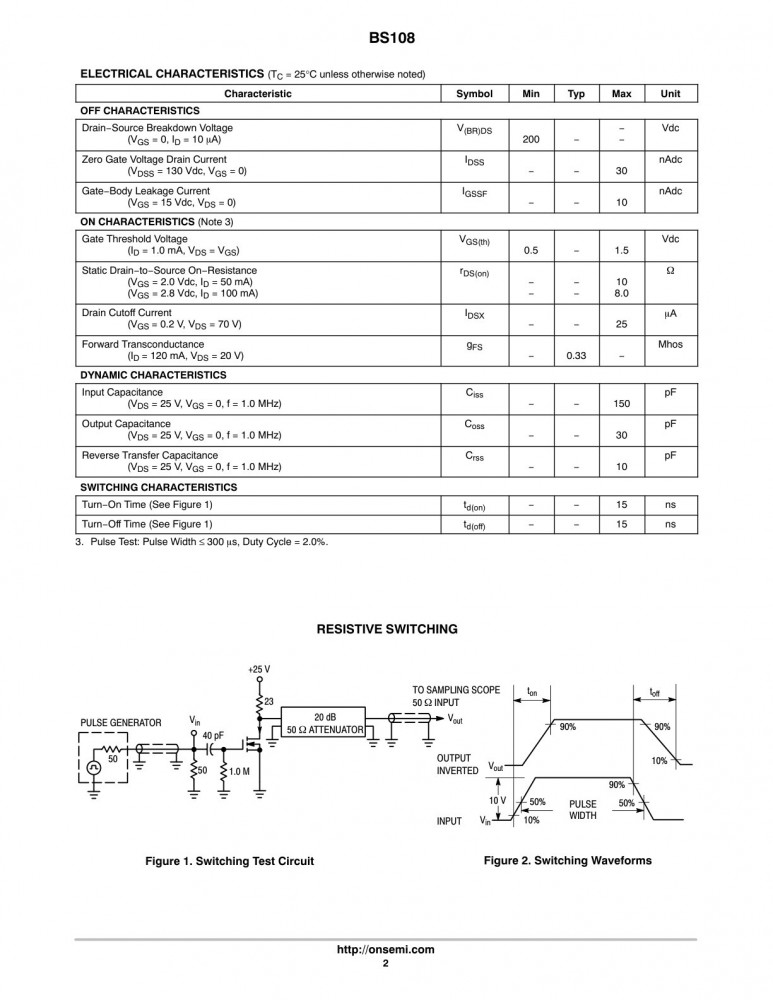 BS108 datasheet page 3