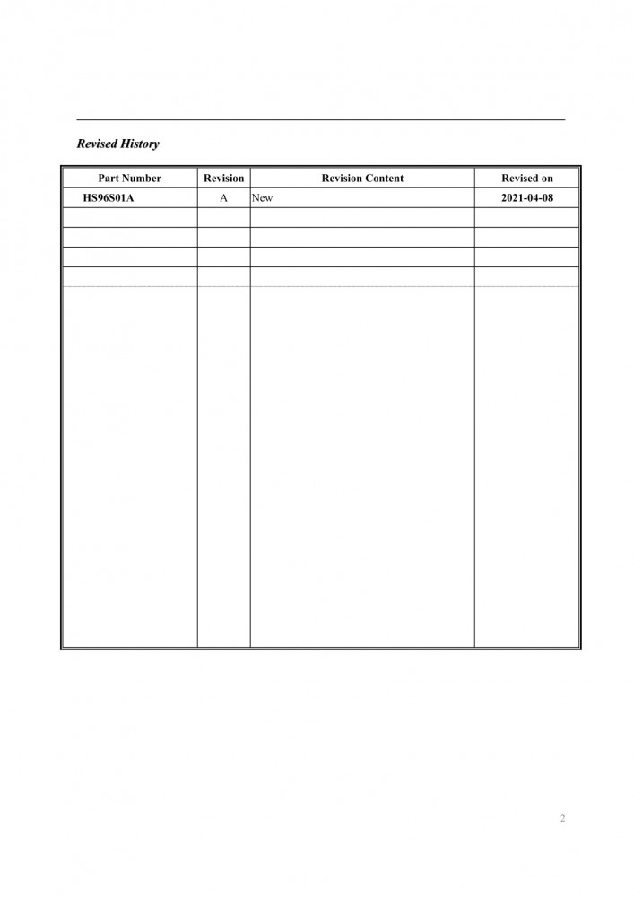 HS96S01A datasheet page 2