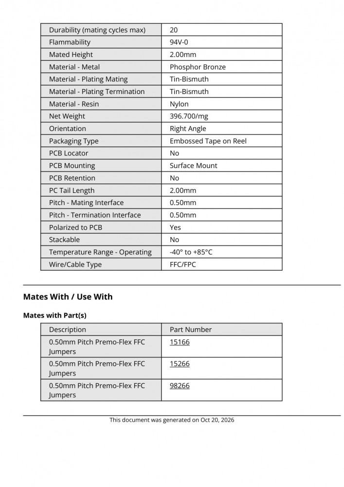 MOLEX 541043496 technical document preview, page 3