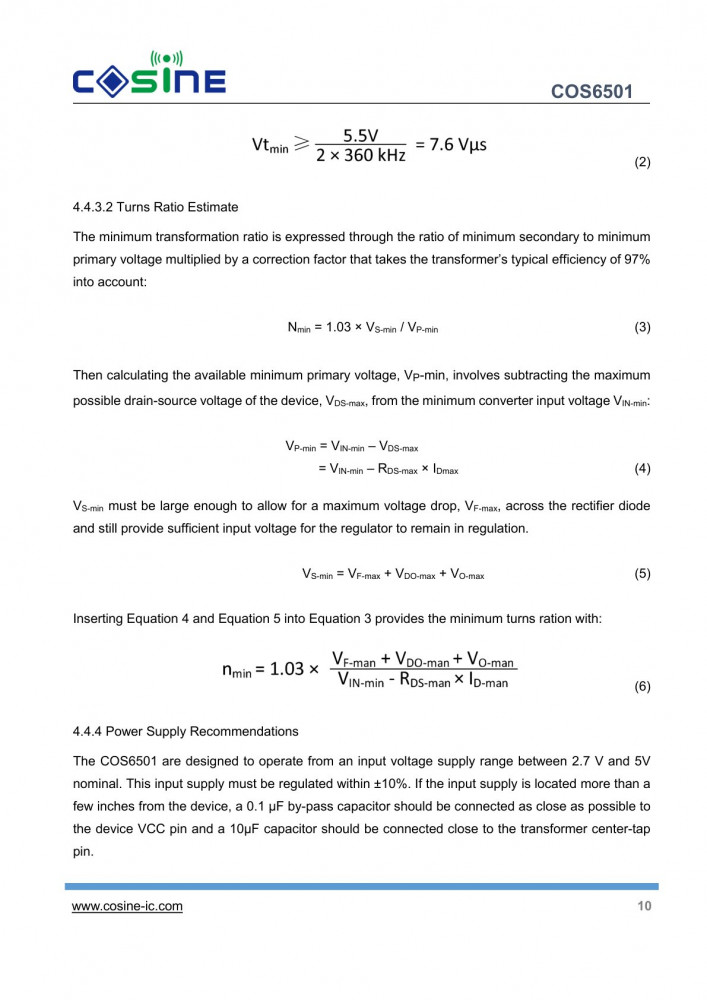 COS6501 datasheet page 10
